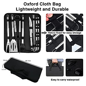 Hobylife 20-Piece Grill Set for Outdoor Grill with Case, Premium Grill Tool Set Stainless Steel, BBQ Tools Grilling Tool Set, Grill Utensils for Outdoor Grill, Christmas Grilling Gifts for Men, Dad