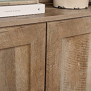 Sauder Miscellaneous Bookcase with Doors, L: 35.28" x W: 13.23" x H: 69.76", Lintel Oak finish