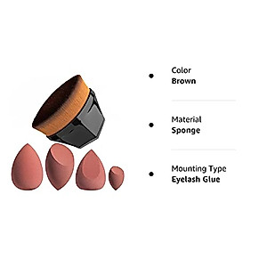 JPNK Foundation Makeup Brush with 4 Makeup Sponges Latex-free for Blending Liquid, Cream or Flawless Powder Cosmetics