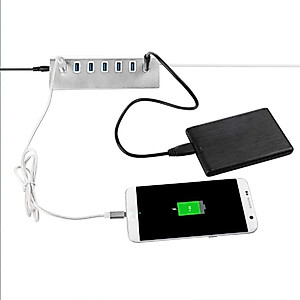 USB Hub, USB3.0 Splitter Docking Station with 7 Port for PC, Laptop, Keyboard, Mouse, Hard Disk Drive, Plug and Play