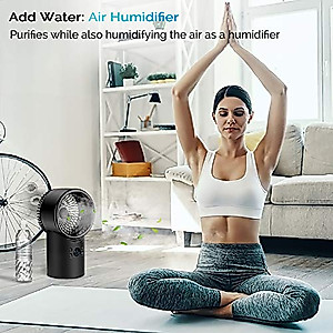 Portable Air Conditioner Fan, KUUOTE Mini Evaporative Cooler with 7 Colors Night Light, Personal Space Air Cooler Quiet Desk Fan Humidifier Misting Fan for Small Room Bedroom Home Office