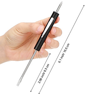 10 Pieces Pocket Screwdriver Set with Clip Double End and Slotted Two-use Screwdriver Set Pocket Mini Pocket Screwdrivers for Mechanics, Electricians, Electronic Technicians, Assemblers (Black)