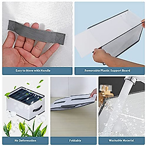 4 Pack Drawer Closet Organizers storage for Clothing,Underwear Drawer Organizer Clothes,Clothes Organizer for Folded Clothes,PP Plate PVC Nylon Foldable Wardrobe Clothes Organizer for Jeans(8Grids)