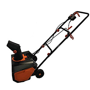 Kapoo Snow Thrower, Black & Orange 18 Inch Electric Snow Blower, 13 Amp, Steel Auger, 180° Rotatable Chute and Overload Protection bb08