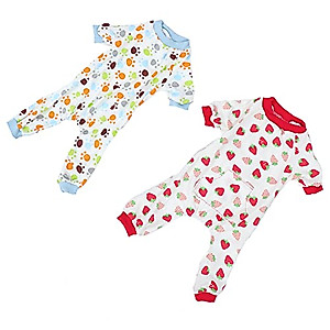 LIFKICH 2pcs Lovely Pet Night Nightdress Dogs XL Clothes Pajamas Jammies Bodysuits Rompers Shirts Sleepwear Puppy Coat Wear Comfortable Nightclothes Jumsuit Costume Paw Printed Household