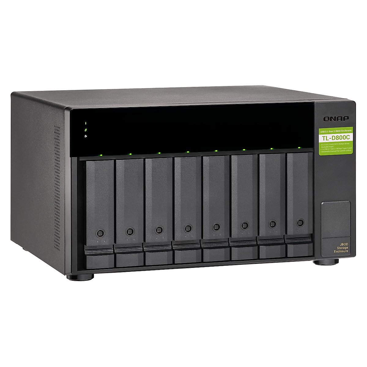 QNAP TL-D800C 8 Bay Desktop JBOD Storage Enclosure with USB 3.2 Gen 2 Type-C Connectivity