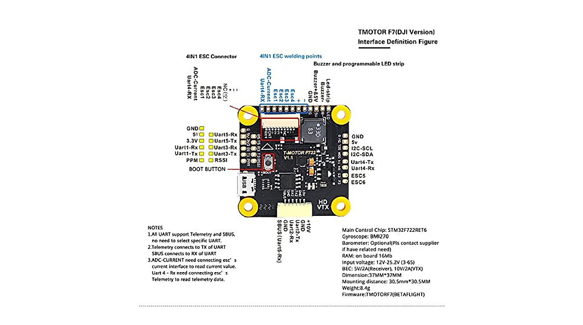 T-Motor F7 HD Stack for DJI HD VTX System