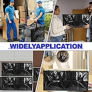 8 Pack Extra Large Moving Bags,Heavy Duty Moving Storage Bags,Foldable Storage Totes for Space Saving,Packing Supplies for Moving Storing,with Sturdy Backpack Straps Handles & Zippers,Reusable (Black)