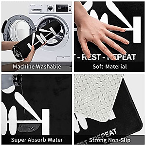 Lift Rest Repeat Weight-Lifting Indoor Doormat Home Entrance Interior Front Door Mat Anti-Slip Rubber Door Front Pad 16x24in