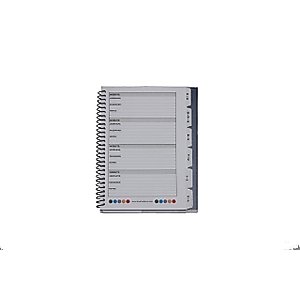 RE-FOCUS THE CREATIVE OFFICE, Password Book Keeper, Black, Small, Mini, Alphabetical Tabs, Spiral Bound, Removable Sheets, Journal Organizer, Includes, Website, Address, Username, Password