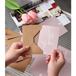 100 PK Bulk Thank You Cards with Envelopes - 5 x 3.5 Inches Wedding Thank You Cards Baby Shower Bridal Shower Personalized Thank You Notes for Small Business Graduation Funeral Birthday (2 colors)