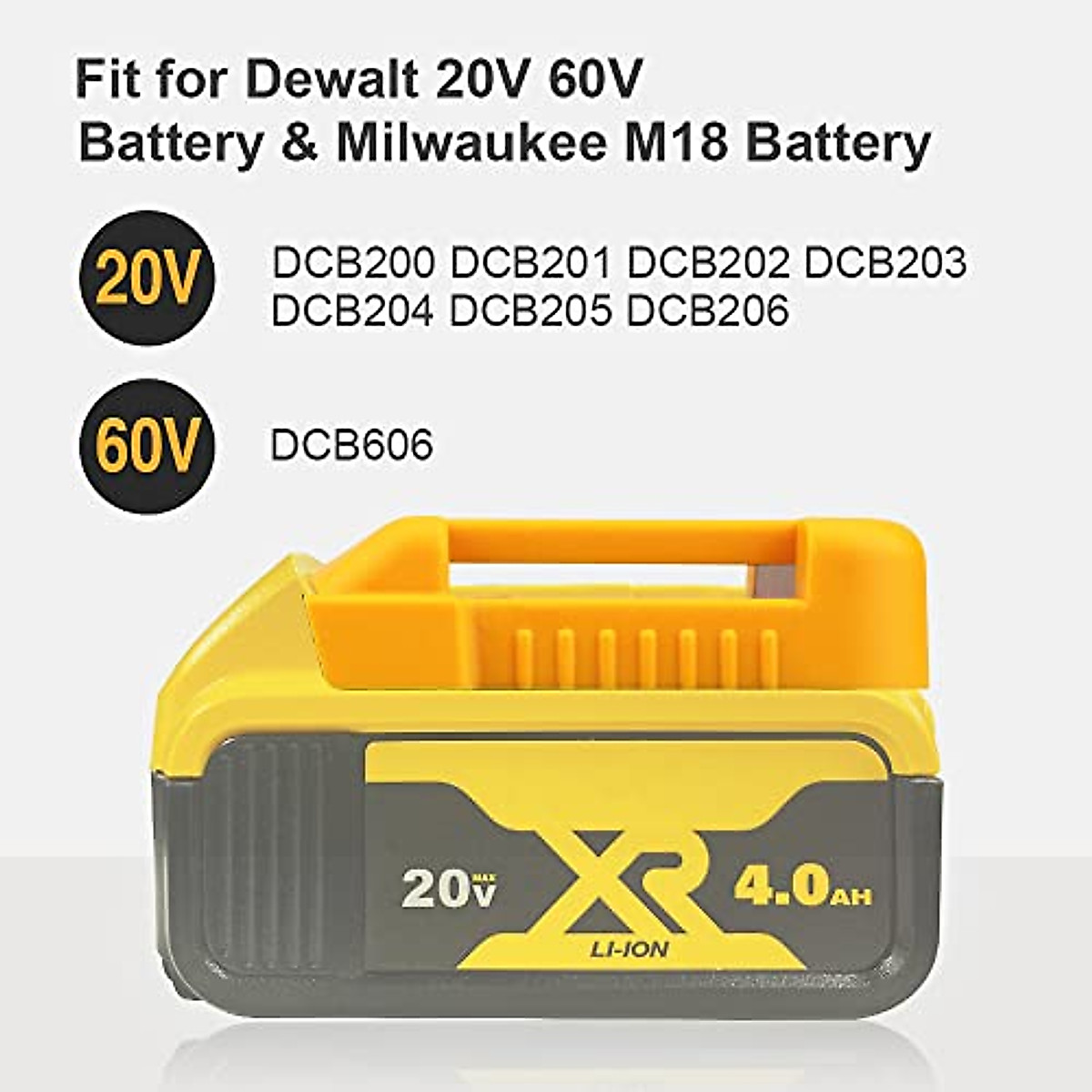 ZLWAWAOL 8 Pack Battery Holder for Dewalt 20V 60V Battery and Milwaukee M18 18V Battery Wall Mount Battery Storage Dock Holder Fit for Dewalt DCB200 DCB203 DCB206 Battery
