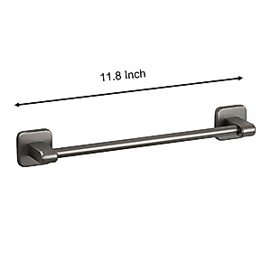 YIKANGHENG Towel Rack, 11.8 Inch No Punching Aluminium Towle Rod for Hanging of Towel and Shoes in Bathroom and Bedroom (Gray)