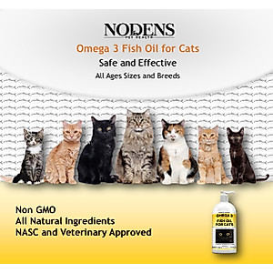Fish Oil for Cats Natural Omega 3 Fish Oil Liquid for Pets - Cat Shedding Products, Cat Dandruff - Omega 3 Fish Oil for Cats Hairballs - Cat Health Supplies Omega 3 for Cat Vitamins and Supplements