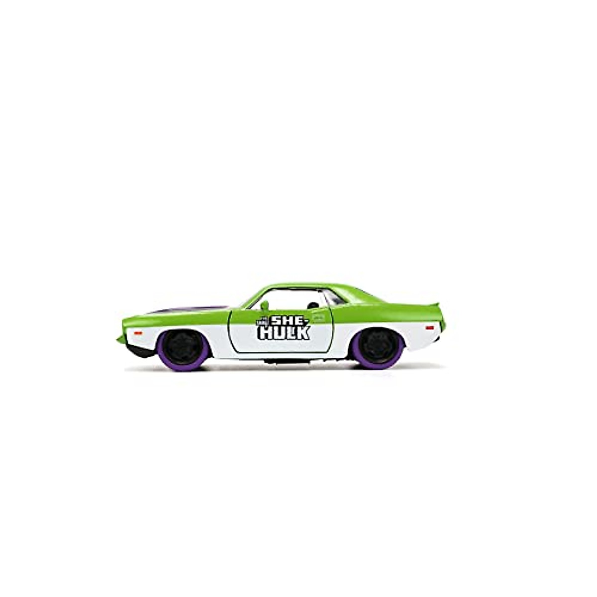 Marvel 1:32 1973 Plymouth Barracuda Die-Cast Car & 1.65" She-Hulk Figure, Toys for Kids and Adults