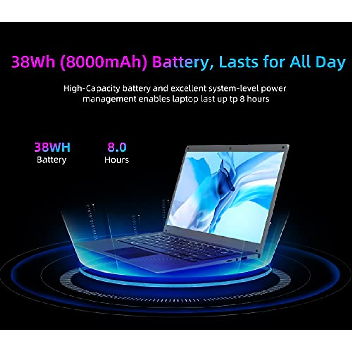 WAKST Laptop Windows 11, 13.3-inch Intel E3950 2.0 GHz Intel HD Graphics 500, 6GB RAM + 128GB SSD, Thin and Light Laptop, WPS Office, USB 3.0, Bluetooth, MHDMI, Grey