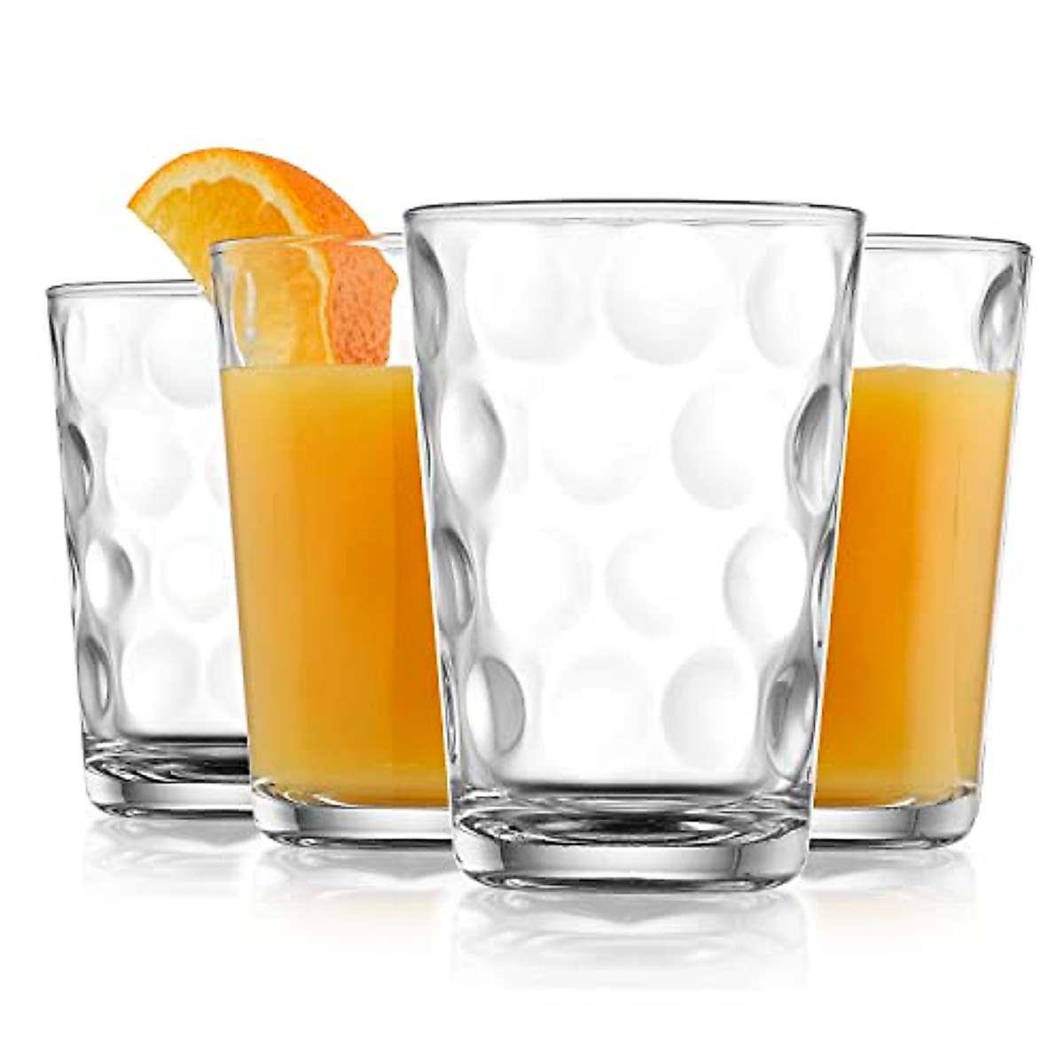 Home Essentials & Beyond Juice Glasses Set Of 4 Tumbler Glass Cups 7 oz Uses for Juice, Water, Cocktails, and more Beverages. Dishwasher safe…