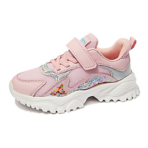 ADICIEN Kids Tennis Shoes Breathable Running Shoes Walking Shoes Fashion Sneakers Girls Little Kid 2 Pink