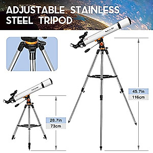 [2023 Upgraded] Gaterda Telescope, 70mm Aperture 700mm Real 210x HD Magnification, Astronomical Telescope for Adults & Kids & Beginners with Red Dot Finderscope, no Inverted Images, Easier to Use