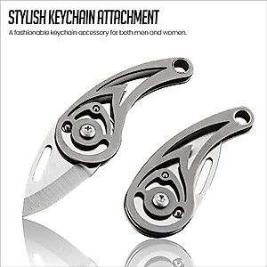 Tops Home Small Pocket Knife, Titanium Keychain Knife, Stocking Stuffers, Little Box Cutter, EDC Knife, Utility Knife, Cool Keychain Gift for Men and Women