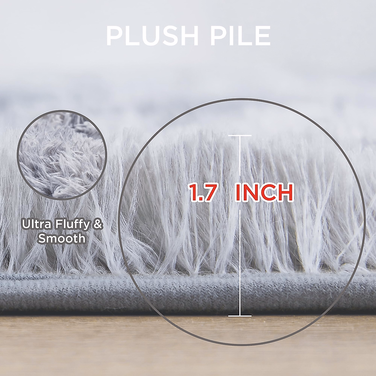 annadaif 4x6 Fluffy Area Rug for Living Room, Light Grey Fuzzy Area Rugs for Bedroom, Plush Shaggy Bedside Rug, Non-Skid Soft Carpet for Indoor Home, Nursery and Living Room Decor