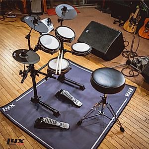 LyxJam 7-Piece Electronic Drum Kit, Professional Drum Set with Real Mesh Fabric, 209 Preloaded Sounds, 50 Play-Along Songs, Recording Capability, Cymbals & Kick Pedal, Drum Sticks And Key Included
