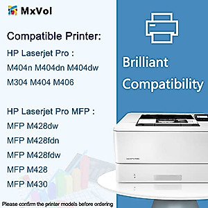 MxVol Compatible 58A Toner Cartridge【Shows Ink Level】 Replacement for HP 58A CF258A 58X CF258X use for HP Laserjet Pro M404n M404dn M404dw MFP M428fdw M428fdn M428dw M404 M428 Printer (Black 1-Pack)