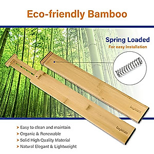CozyVenient Adjustable Bamboo Drawer Dividers for Clothes, Kitchen Utensils, Office Desks, Bathroom Accessories, Socks and Underwear, and Personal Items, 4 Dividers with 4 Partitions