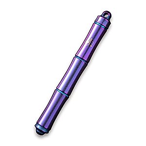 WeKnife Syrinx Titanium Metal Pen, Luxury Executive Lightweight Ballpoint Pen, with 2 Extra Black Ink Refill Collectors Novelty Pocket EDC Heavy Duty Writing Pens for Men & Women TP-04D