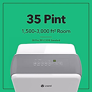 Vremi 35 Pint 3,000 Sq. Ft. Dehumidifier Energy Star Rated for Medium Spaces and Basements