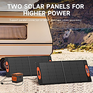 TWELSEAVAN 100W Solar Panel for Jackery/EF/Bluetti/Anker/Goal Zero Power Station, IP68 Waterproof 23.5% Efficiency ETFE Portable Foldable Solar Charger with Adjustable Kickstand for Camping Outdoor