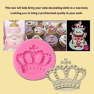 SIMUR 4 Pack Crown Fondant Candy Silicone Molds Bows Crown Heart Mold for Sugarcraft, Cake Decoration, Cupcake Topper, Chocolate, Pastry, Cookie Decor, Jewelry, Clay, Epoxy Resin, Crafting Projects