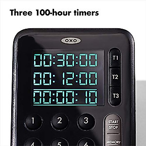 OXO Good Grips Digital Triple Kitchen Timer - Black