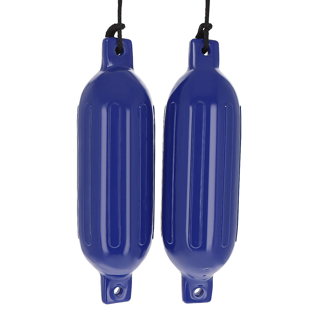 BISupply Boat Bumpers for Docking - Boat Fenders Blue 2 Pack 22.8 x 7.8in Buoys with 2 Fender Lines and 12in Inflator