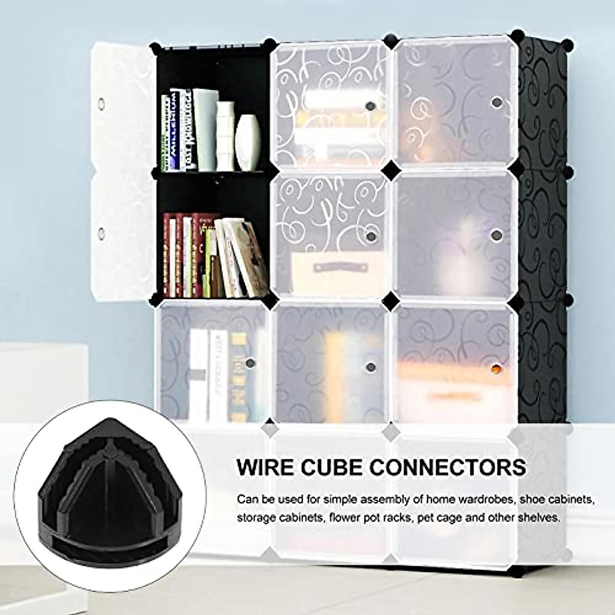BESPORTBLE Wire Cube Connectors, 20Pcs Wire Grid Cube Organizer Connector Storage Shelving Connectors PP Closet Buckles for Home DIY Wire Cube Storage Unit (3. 1X2. 5X2. 3cm)