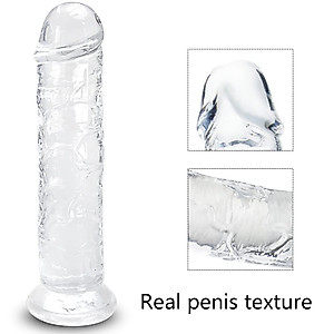 12.5 * 2.3 Inch Huge Dildos Realistic Clear Dildo with Strong Suction Cup Hands-Free Huge Dong Big Size Adult Sex Toy for Women or Men Anal Dildo