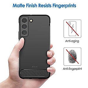 JETech Slim Fit Case for Samsung Galaxy S22+ / S22 Plus 5G 6.6-Inch, Thin Phone Cover with Shock-Absorption and Carbon Fiber Design (Black)