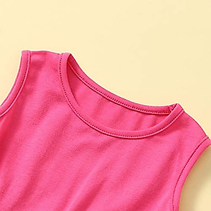 Girls Dress Skirt Toddler Kids Baby Girls Sleeveless Patchwork Dinosaur Party Tulle Princess Dress,for Kids Festival Birthday Gifts(Pink,3-4 Years)