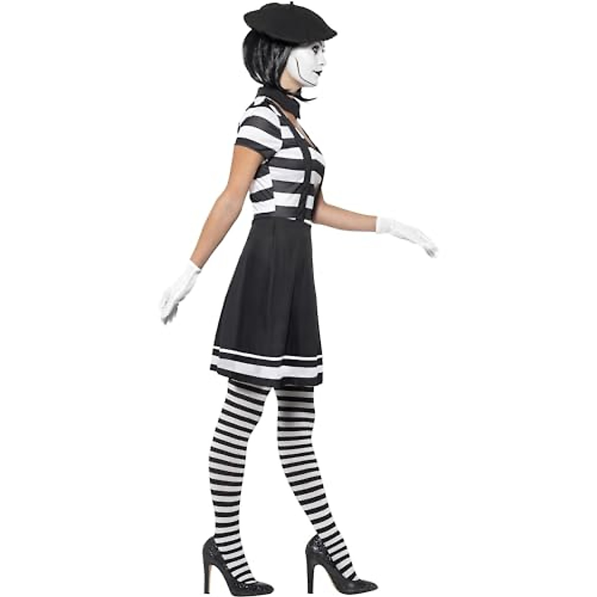 Smiffys womens Lady Mime Artist Adult Sized Costume, Black, M - US Size 10-12