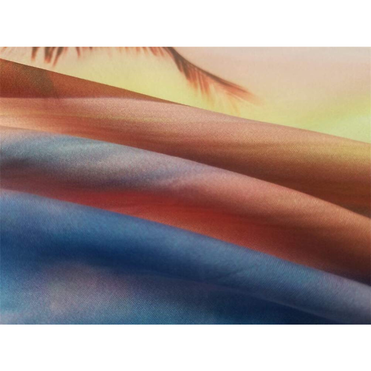 Ocean Duvet Cover Set Queen Size, Tropical Island with The Palm Trees and Sea Beach Nature Theme Print, A Decorative 3 Piece Bedding Set with 2 Pillow Shams, Turquoise Blue