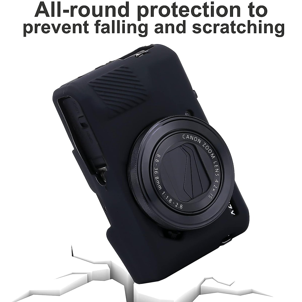 G7X Mark II Case G7X Mark III Case G7X Camera Silicone Case Ultra-Thin Lightweight Rubber Soft Silicone Case Bag Cover for Canon PowerShot G7X G7X Mark II G7X Mark III + Microfiber Cloth (Black)