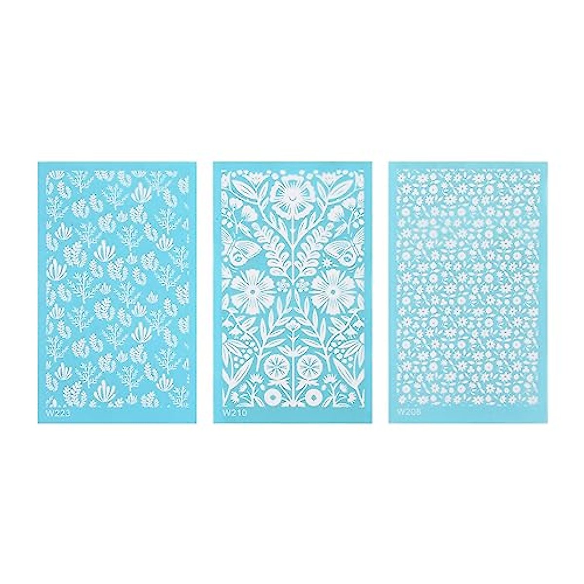 Silk Screen Stencils, Exercise Hands on Skills Polyester Develop Imagination Polymer Clay Silkscreen Print Kit Reusable for Jewelry Clay Earrings Decoration (208, 210, 223)