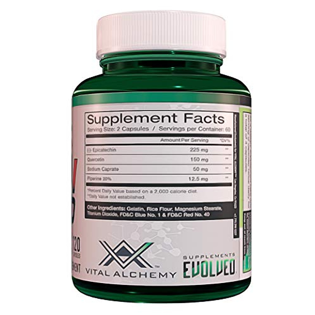 Epi 2.0 - Hard Lean Muscle Mass Gainer and Strength Booster from Vital Alchemy|Epicatechin with quercetin and piperine for better mass gainer and joint support