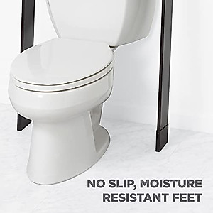 Zenna Home Leaning Wood Ladder-Style Bathroom Spacesaver Storage Shelves, Espresso