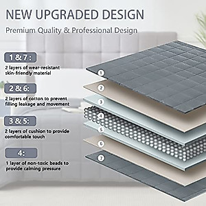 BETU Weighted Blanket for Adults (12lbs, 48"x72" Twin Size) - Cooling and Breathable Heavy Blanket for 110-130lbs with Premium Glass Beads - Soft Thick Blanket for All-Season Sleeping Comfort - Grey