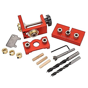 Pocket Hole Jig Kit 3 in 1 Round Dowel Woodworking Holes Locator Furniture Panel Splicing Tool, for Easy Furniture Assembly and Strong Wood Joints