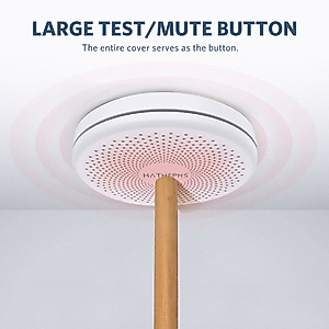 Smoke Detector Carbon Monoxide Detector Combo 10 Year Battery, HATHEPHS Ultra-Thin Smoke & CO Alarm with Large Test/Silence Button, Adhesive Tape Included