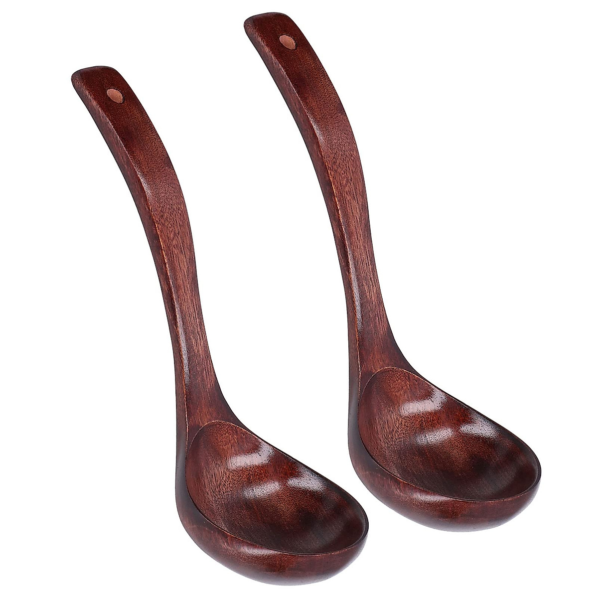 2Pcs Wooden Spoons for Cooking,Wood Spoon Scoops Wooden Ladle Spoon Nonstick Cooking Utensils for Soup Kitchen Cooking Mixing Stirring (9cm)