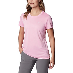 Columbia Women's Hike Short Sleeve Crew, Wild Rose, Large
