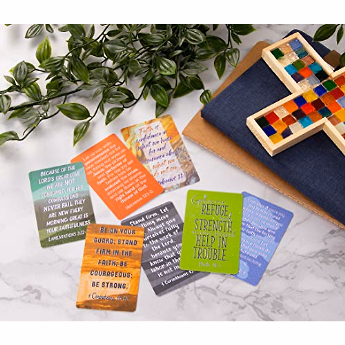 Juvale 24-Pack Plastic Bible Scripture Encouragement Cards Christian Inspirational Prayer Verses Wallet Size 3 x 2 Inches